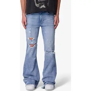 Mnml Distressed Super Flare Jeans - Blue