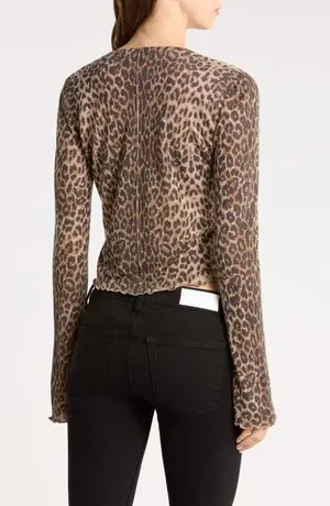 RE/DONE Isabelle Cardigan With Animal Print