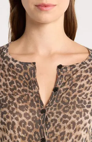 RE/DONE Isabelle Cardigan With Animal Print