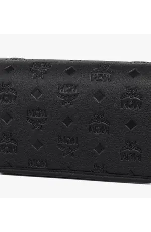 Mcm Aren Crossbody Wallet In Embossed Monogram Leather
