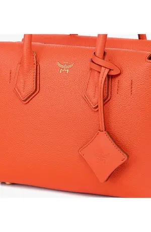 Mcm Small Milla Tote In Grained Leather