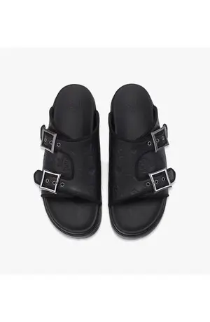 Mcm Sandals In Embossed Monogram Leather
