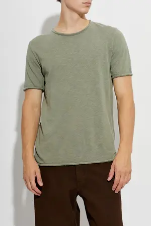 American Vintage T-shirt With Raw-edge Finish
