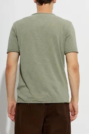 American Vintage T-shirt With Raw-edge Finish