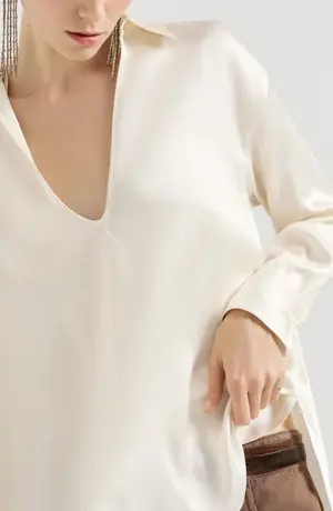 Brunello Cucinelli Silk Satin Blouse
