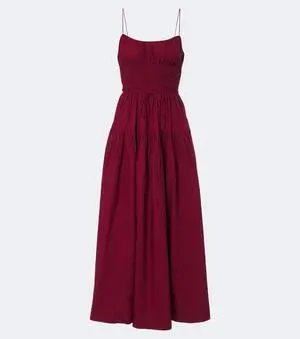 DÔEN Cotton Poplin Maxi Dress - Burgundy