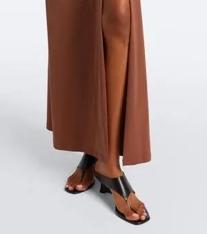 Christopher Esber Gathered Jersey Maxi Skirt With Brass Insert