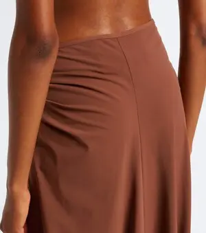 Christopher Esber Gathered Jersey Maxi Skirt With Brass Insert