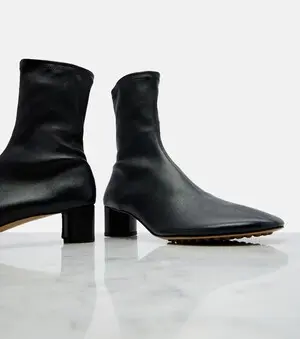 Bottega Veneta Cherry Leather Ankle Boots