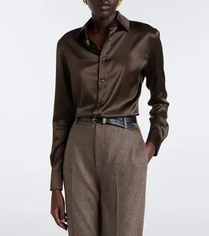 Ralph Lauren Silk-blend Satin Shirt