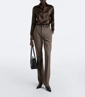 Ralph Lauren Silk-blend Satin Shirt