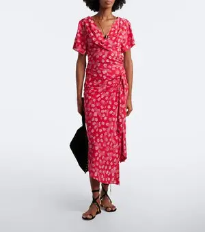 Isabel Marant Étoile Faljane" Floral Silk-blend Top - Red