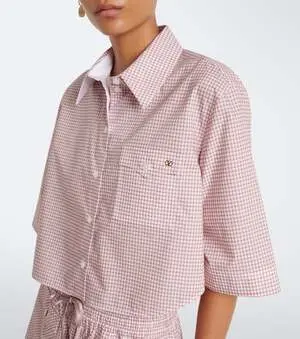 Valentino Garavani Vlogo Gingham Cotton Shirt