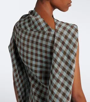 Loewe Gingham Asymmetric Crêpe Midi Dress