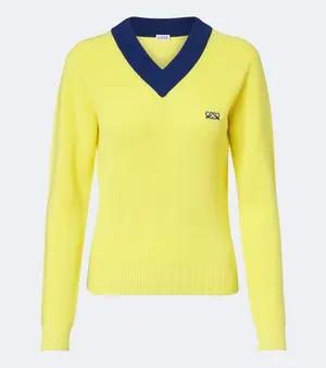 Loewe Double L V-neck Sweater - Yellow