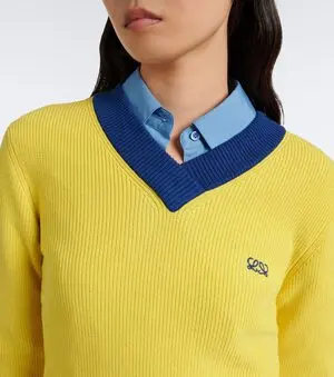 Loewe Double L V-neck Sweater - Yellow
