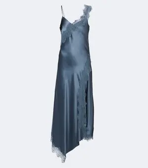 Veronica Beard Vernon Lace-trimmed Midi Dress - Blue
