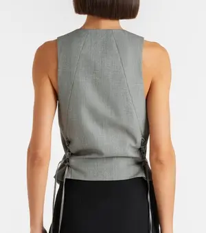 Alexander McQueen Asymmetrical Wool Vest - Grey
