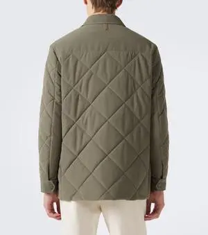 Canali Leather-trimmed Quilted Puffer Jacket