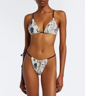 SIR. Phillipa Floral Bikini Top - Blue