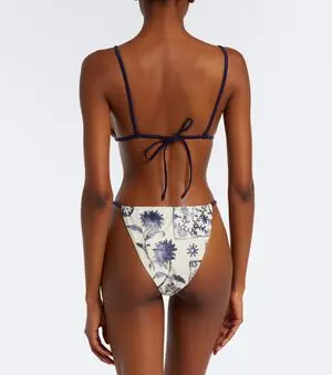 SIR. Phillipa Floral Bikini Top - Blue