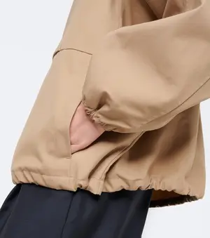 RÓHE Oversized Hooded Cotton Half-zip Jacket - Beige