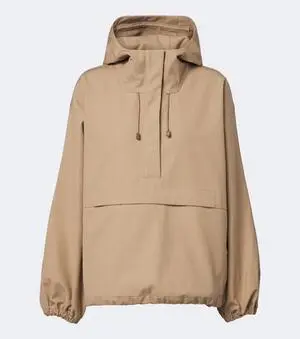 RÓHE Oversized Cotton Half-zip Jacket - Beige