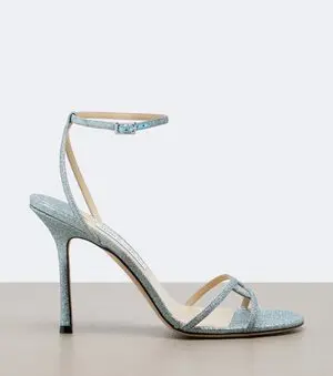 JIMMY CHOO Leo Glitter Sandals