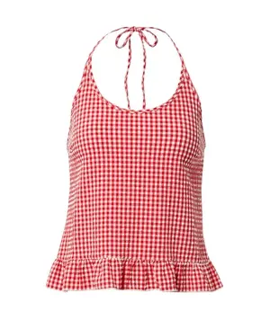 MONTCE Brooklyn Gingham Halterneck Top - Red