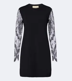 Valentino Garavani Lace-trimmed Minidress - Black