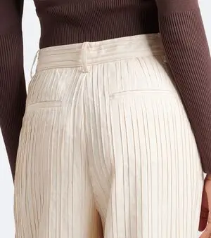 Simkhai Grace Striped Wide-leg Pants - White