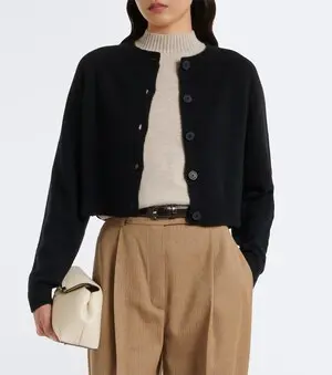 Loulou De Saison Heike Cropped Cashmere Cardigan