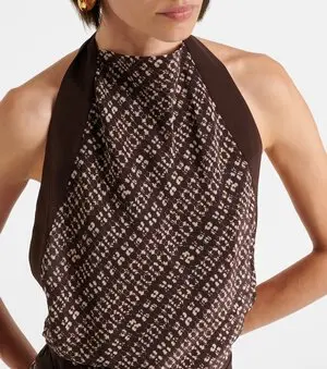 SIR. Astrid Printed Open-back Minidress