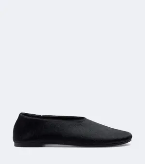 A.emery Jesse Calf Hair Flats - Black