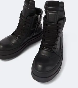 Rick Owens Mega Bumper Geobasket Leather Sneakers