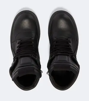 Rick Owens Mega Bumper Geobasket Leather Sneakers