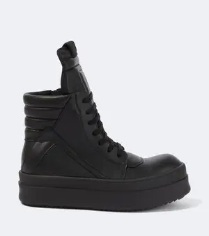 Rick Owens Mega Bumper Geobasket Leather Sneakers