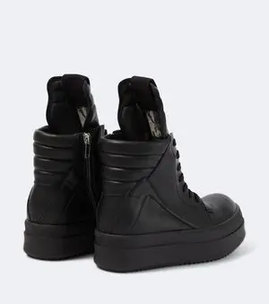 Rick Owens Mega Bumper Geobasket Leather Sneakers