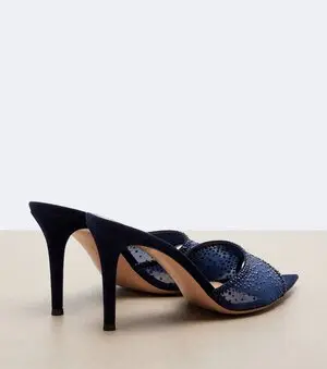 GIANVITO ROSSI Rania Embellished Mesh Mules