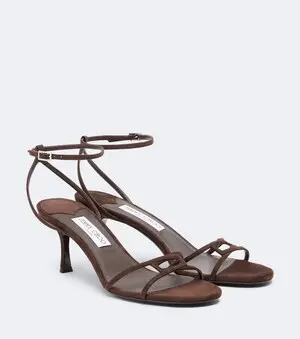 JIMMY CHOO Leo Suede Sandals - Brown