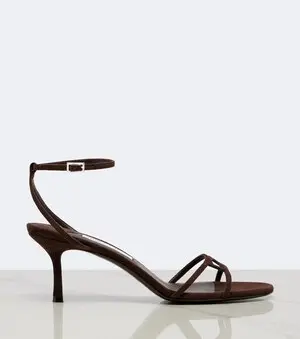 JIMMY CHOO Leo Suede Sandals - Brown