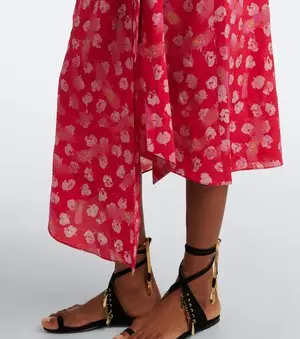 Isabel Marant Étoile Faniry Floral Silk-blend Midi Skirt