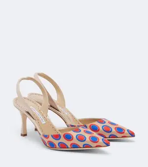 Manolo Blahnik Carolyne Polka-dot Slingback Pumps - Multicoloured