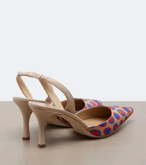Manolo Blahnik Carolyne Polka-dot Slingback Pumps