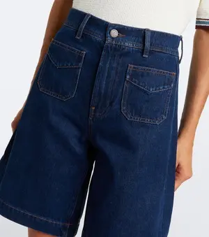 Veronica Beard Carter Denim Bermuda Shorts - Blue