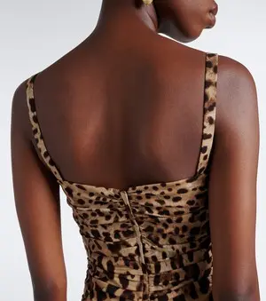 Dolce & Gabbana Leopard-print Silk-blend Charmeuse Minidress