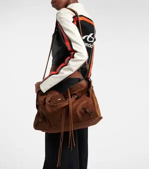 Balenciaga Le City Medium Leather Shoulder Bag