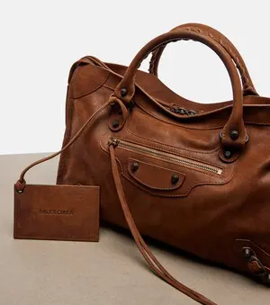 Balenciaga Le City Medium Leather Shoulder Bag