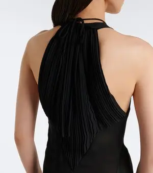 Victoria Beckham Paneled Crêpe Satin Gown
