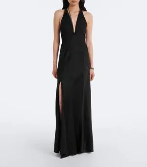 Victoria Beckham Paneled Crêpe Satin Gown
